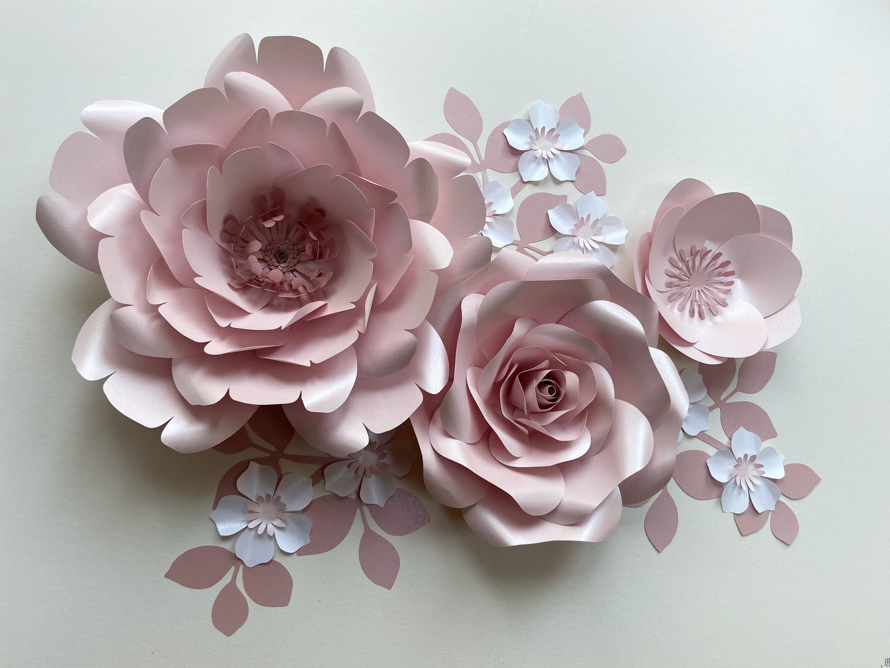 3 Paper Flowers With Leaves Nursery Flowers Over the Crib - Etsy UK