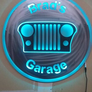 LED Lighted Garage Sign | Metal | Double Panel | Home or Business ...