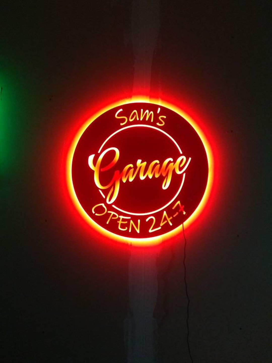 Custom LED Lighted Metal Sign: Personalized Garage Decor - Etsy