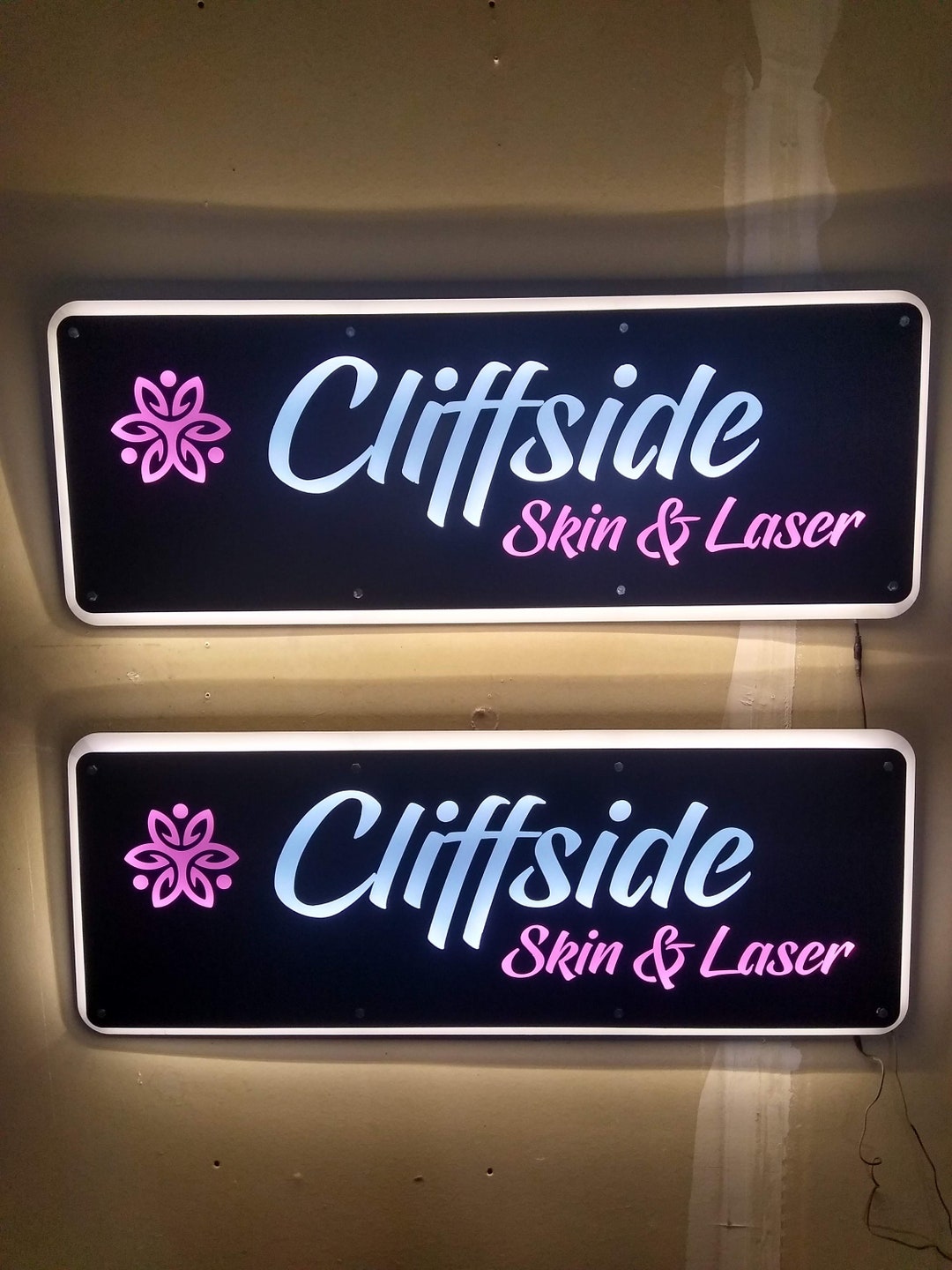 LED Lighted Metal Sign | Double Panel | Home or Business | Logo ...