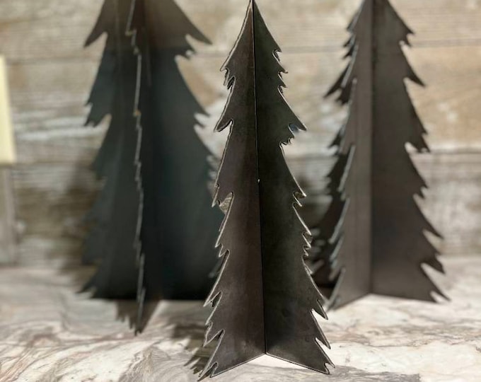 Metal Christmas Tree: Freestanding Steel Pine, Holiday Decor - Etsy