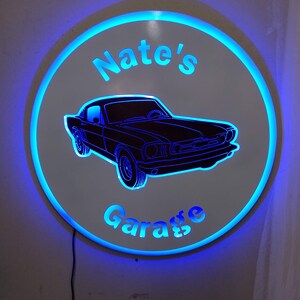 LED Lighted Garage Sign | Metal | Double Panel | Home or Business ...