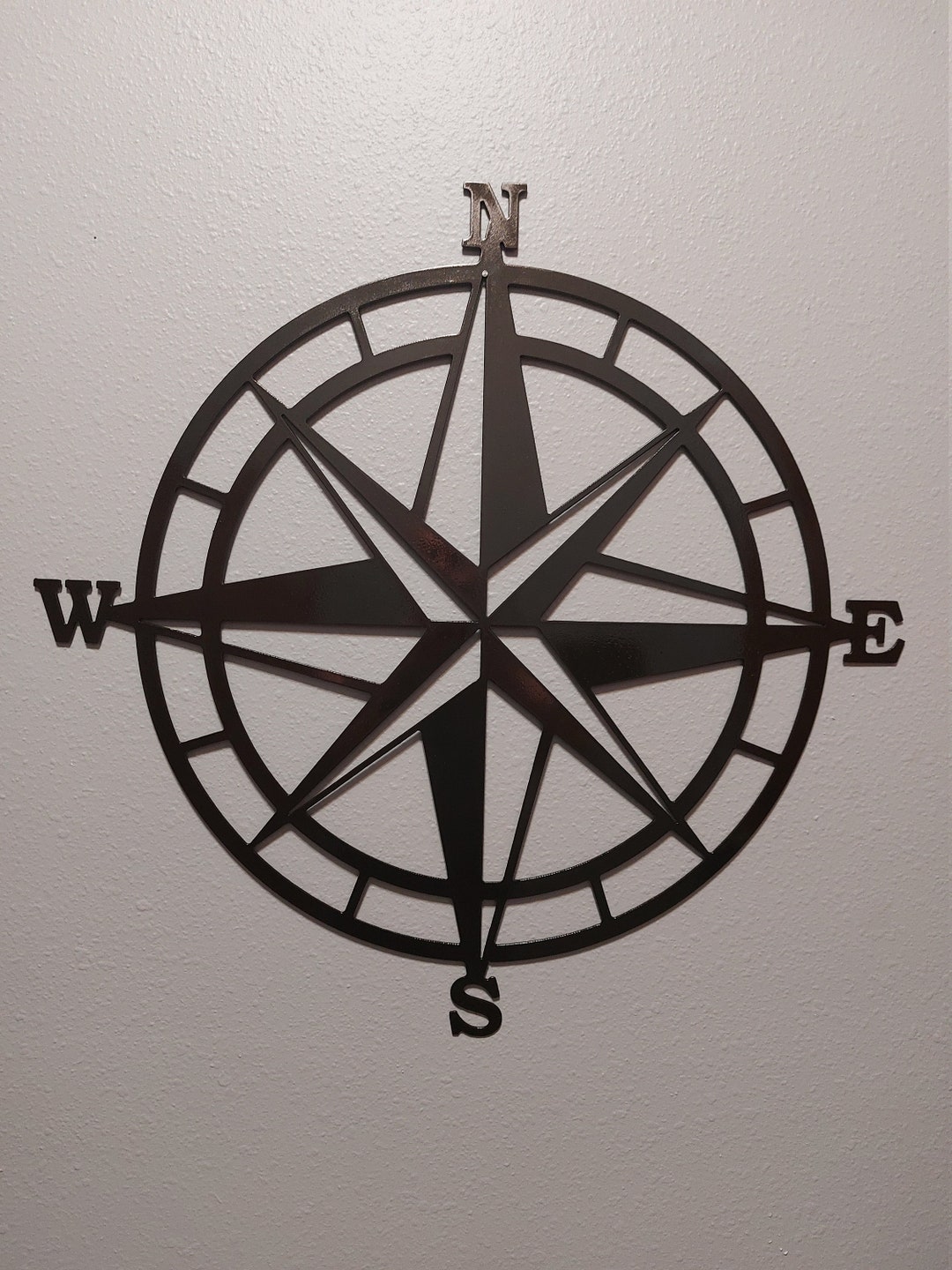 Nautical Compass Metal Sign: Lake House Decor (24 Inch) - Etsy