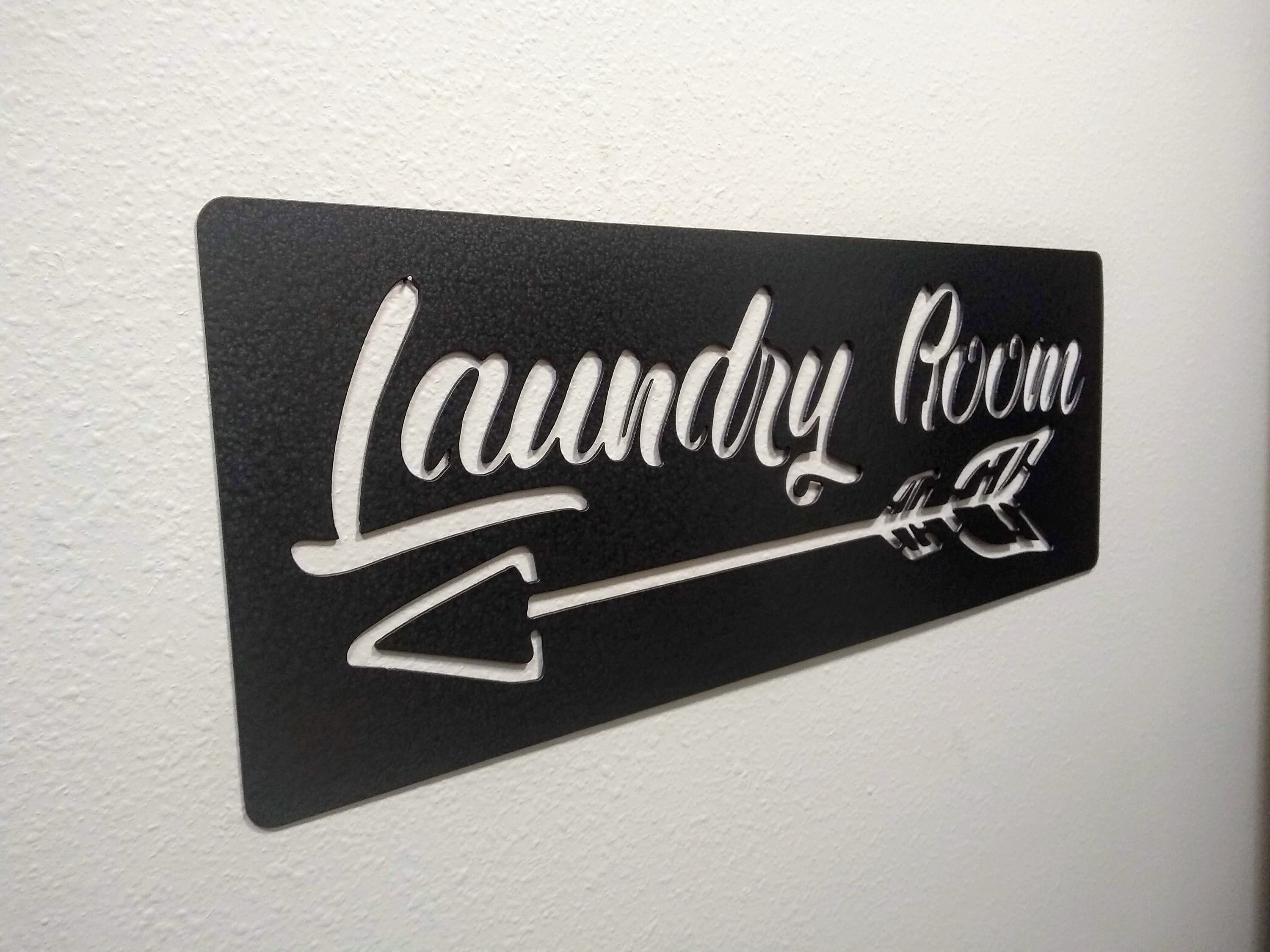 Metal Laundry Room Sign: Farmhouse Style Arrow Decor - Etsy