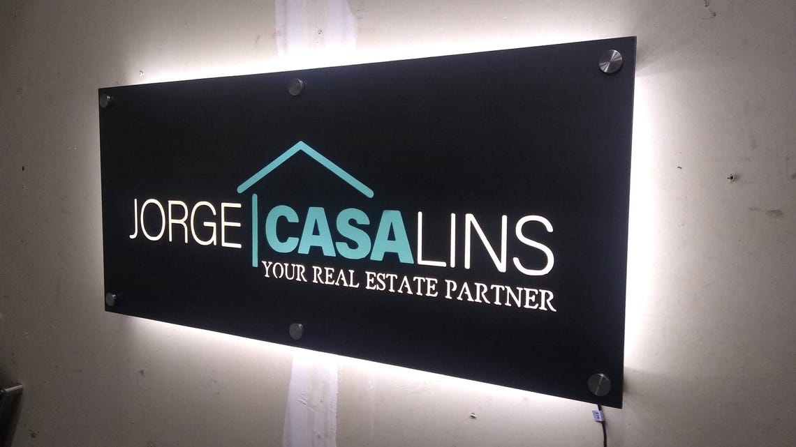 Custom LED Lighted Metal Sign: Personalized Home & Business Decor - Etsy