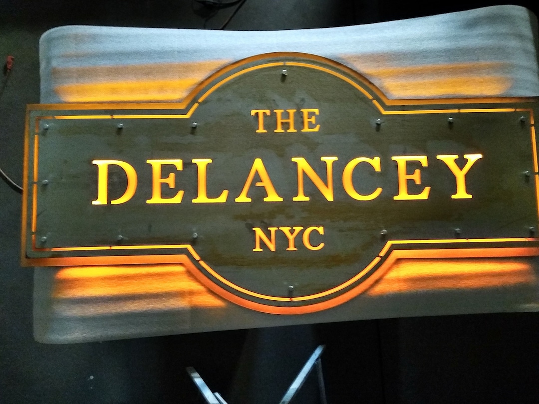 LED Lighted Metal Sign Double Panel Bare Steel Home or Business Logo ...