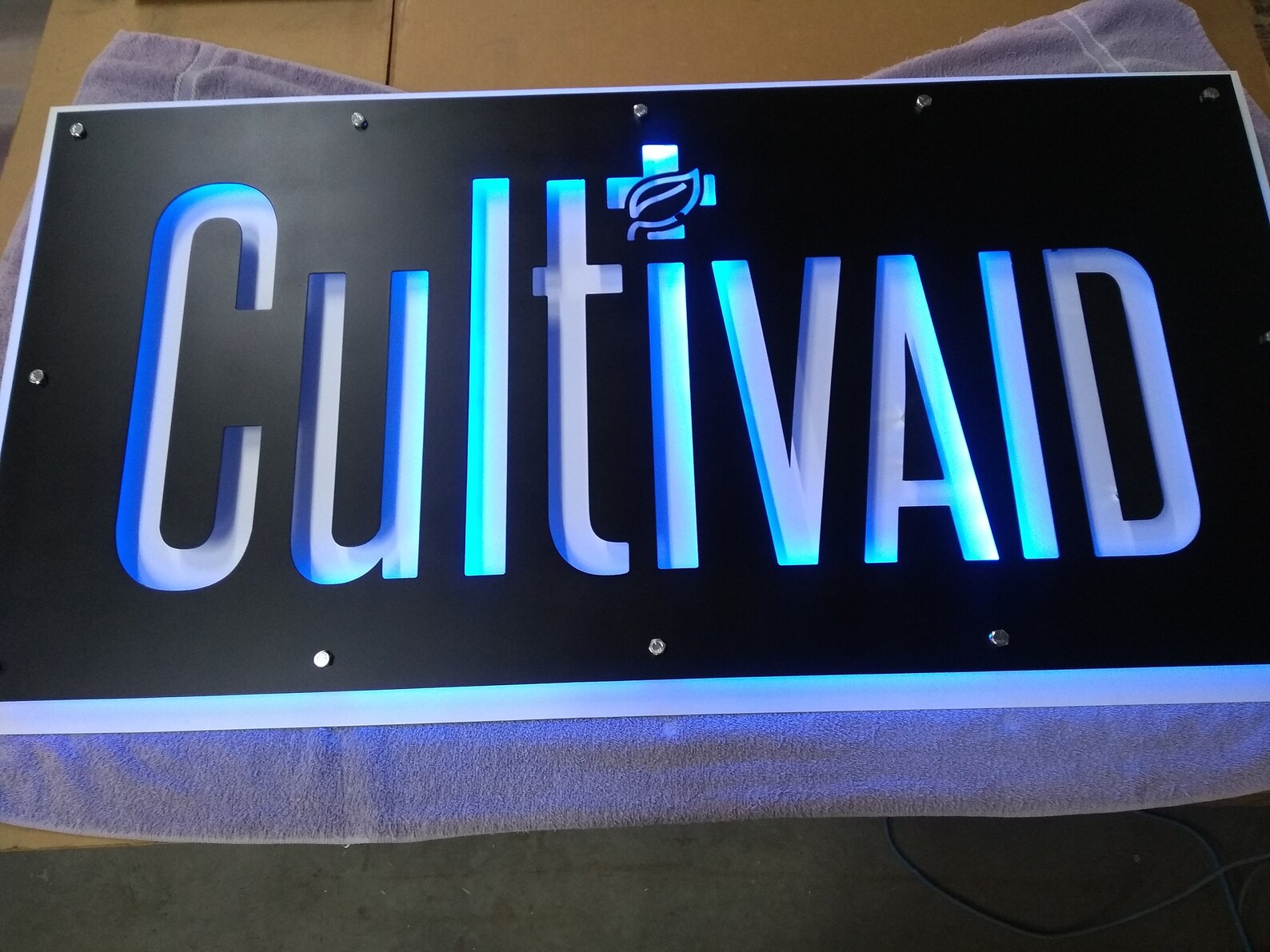LED Lighted Metal Sign Double Panel Home or Business - Etsy
