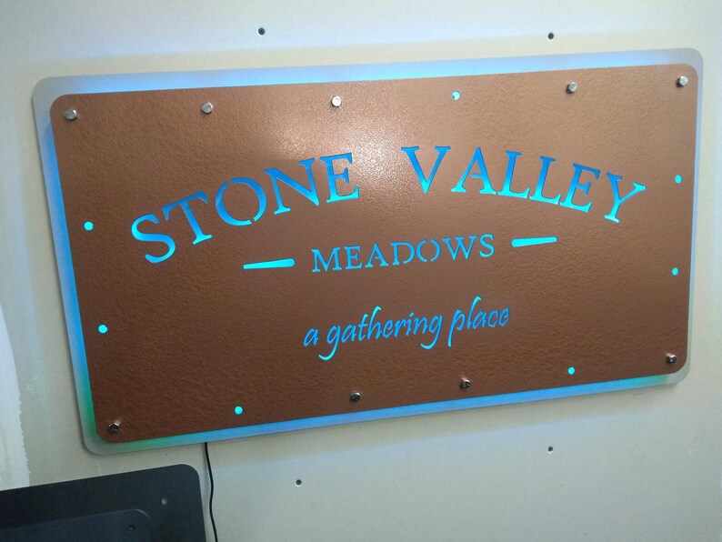 LED Lighted Metal Sign Double Panel Home or Business - Etsy