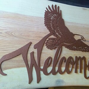 Eagle Welcome Sign | Metal | Single Panel | Made in USA | Free Shipping ...
