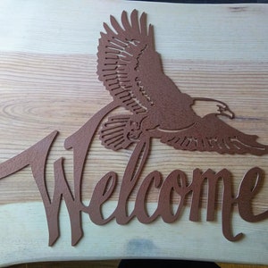 Eagle Welcome Sign | Metal | Single Panel | Made in USA | Free Shipping ...