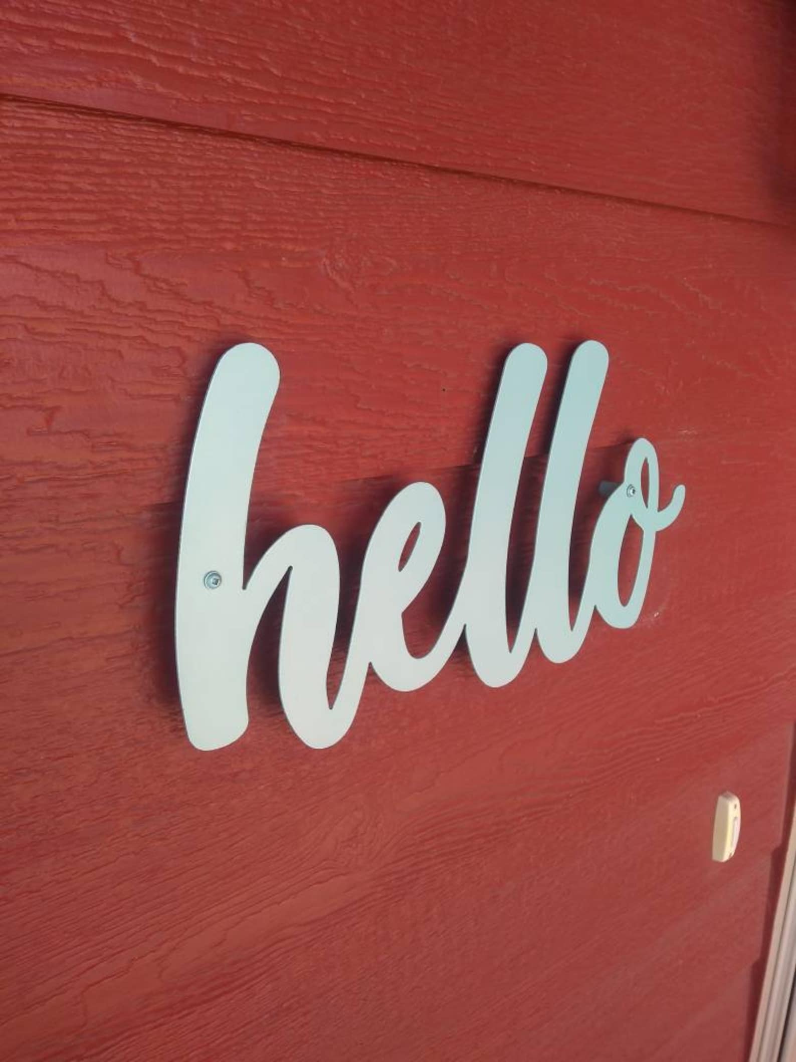 Hello Metal Sign Welcome Custom Lettering Available - Etsy