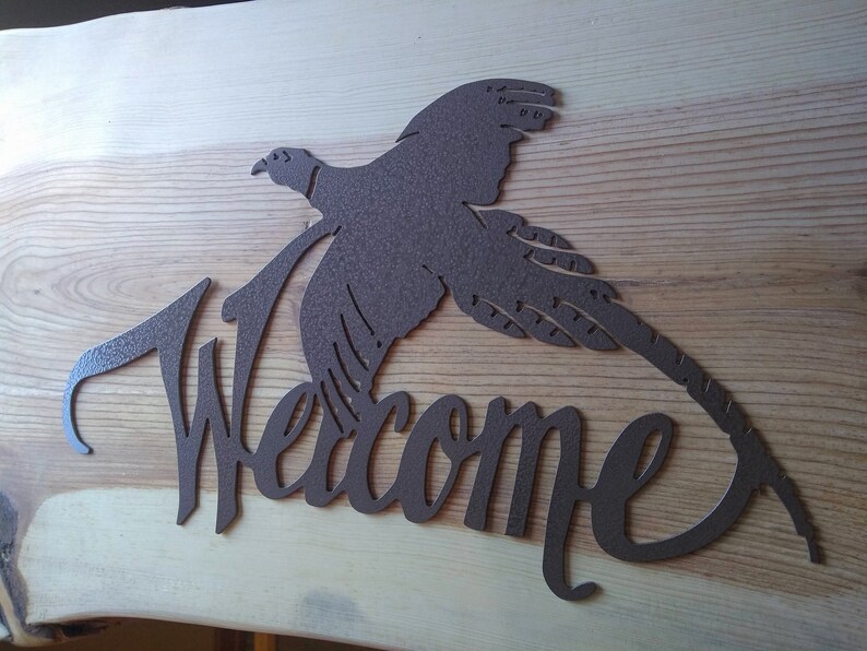 Pheasant Welcome Sign Bird Metal Custom Made in USA - Etsy