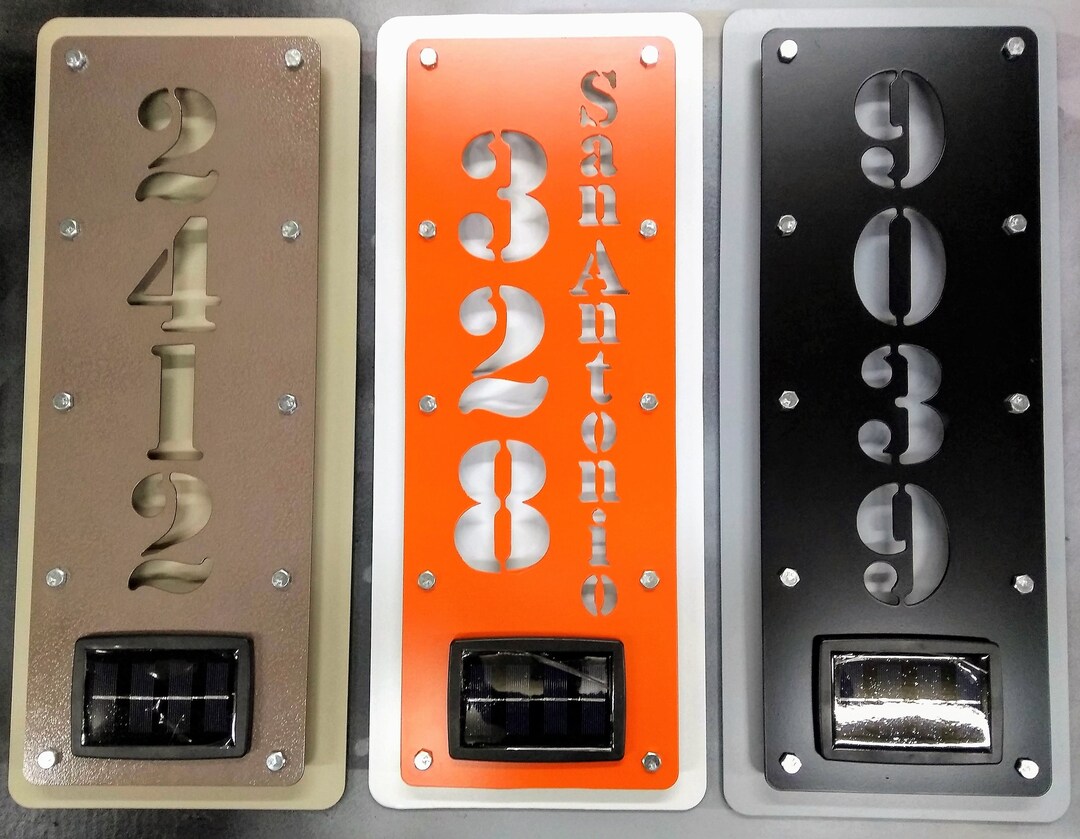 Custom Metal Address Sign: Solar LED Lighted, Made in USA - Etsy