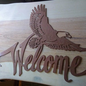 Eagle Welcome Sign | Metal | Single Panel | Made in USA | Free Shipping ...