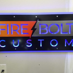 LED Lighted Metal Sign | Double Panel | Home or Business | Logo ...