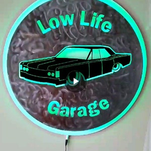 LED Lighted Garage Sign | Metal | Double Panel | Home or Business ...