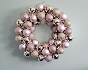 READY TO SHIP Stunning Pink and Silver Heirloom Christmas Wreath for ...