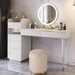 Included is an Off-white Makeup Vanity Set, Dressing Table, Cabinet ...