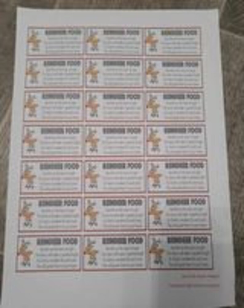 Reindeer Food Stickers 21 - Etsy UK