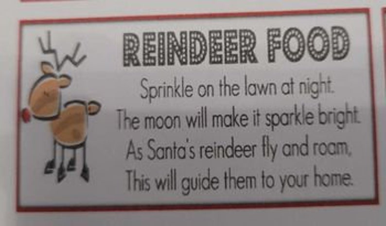 Reindeer Food Stickers 21 - Etsy UK
