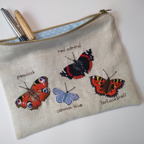 Butterflies Pencil Case Embroidery Kit - Etsy