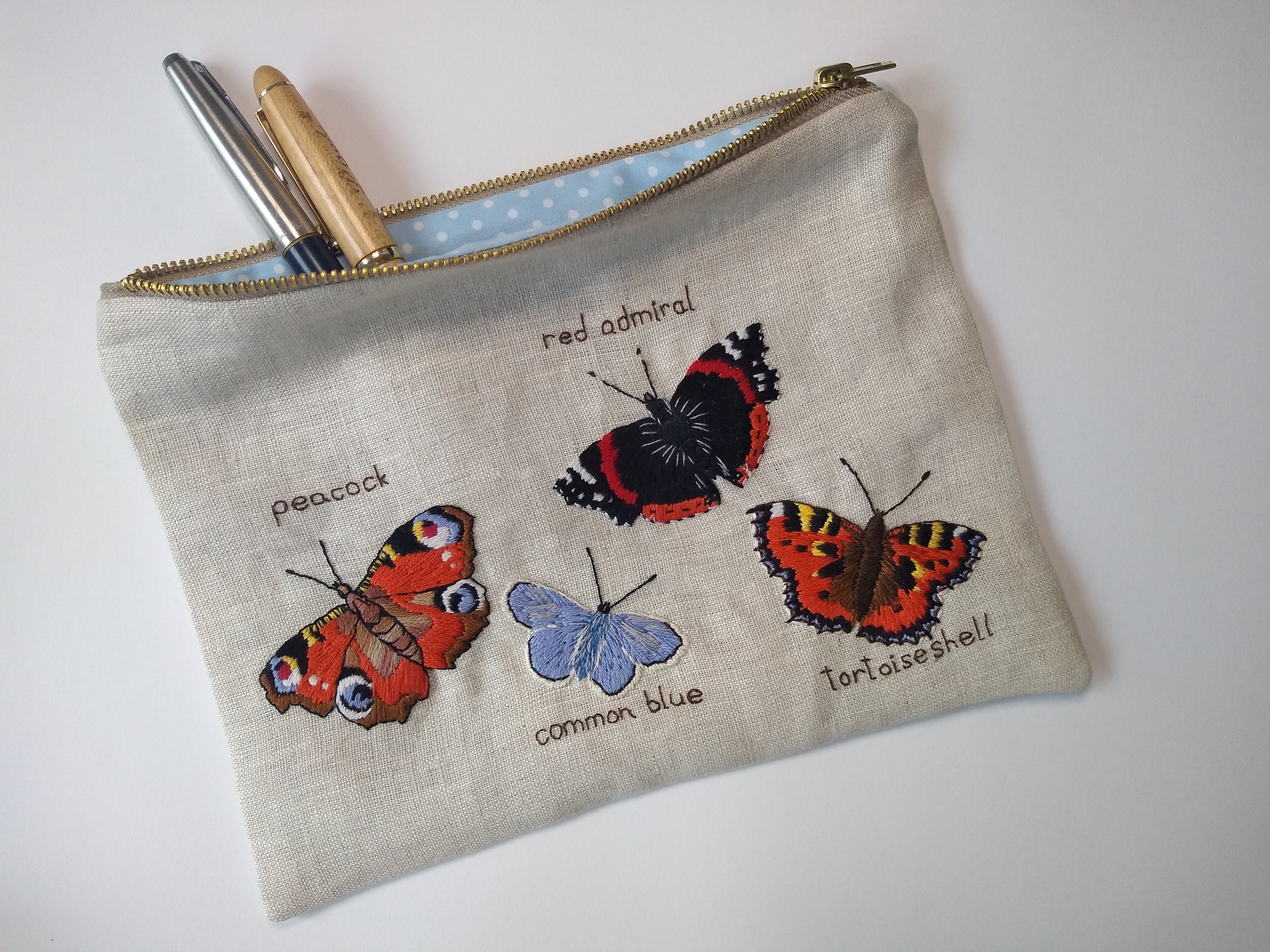 Butterflies Pencil Case Embroidery Kit - Etsy