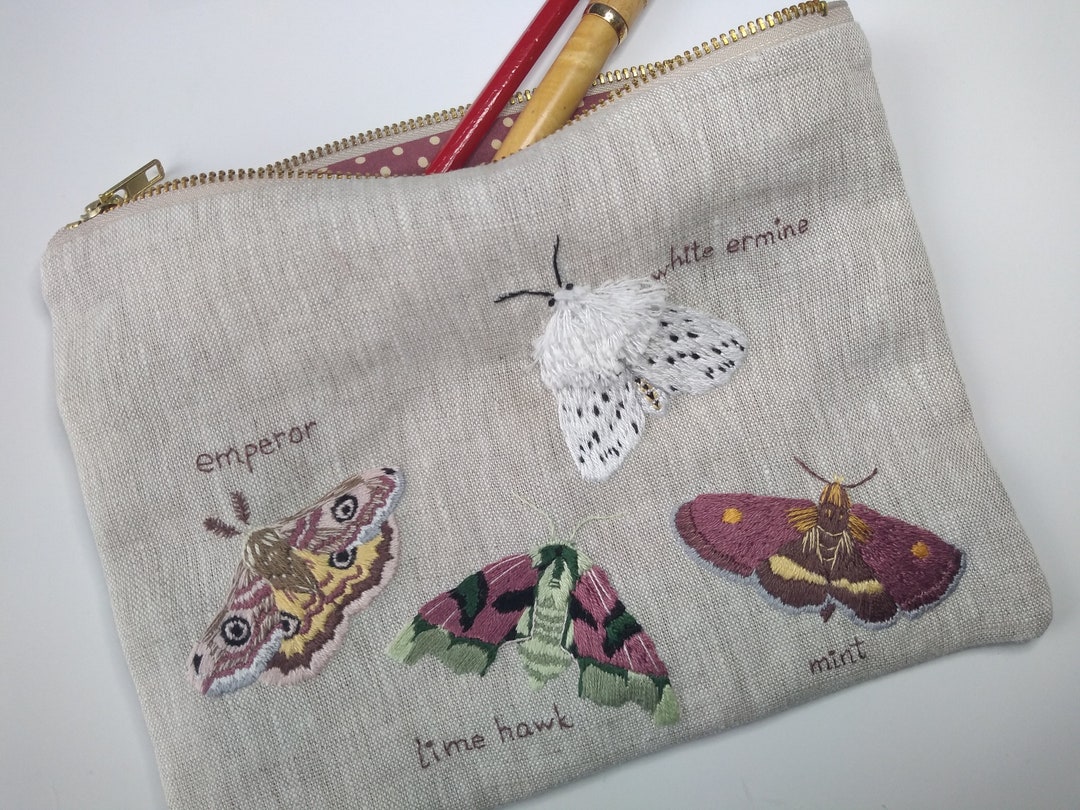 Moths Pencil Case Embroidery Kit - Etsy