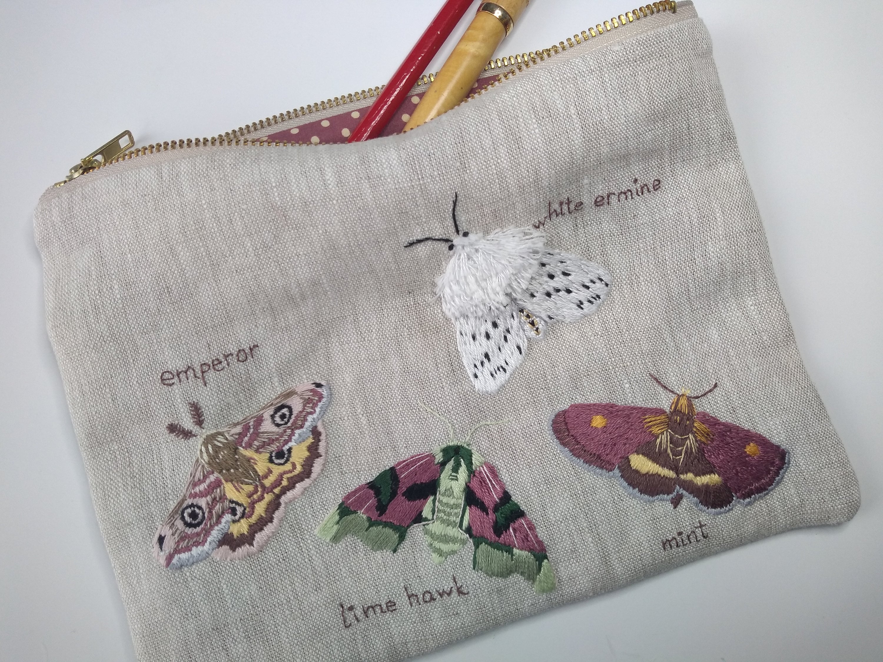 Moths Pencil Case Embroidery Kit - Etsy