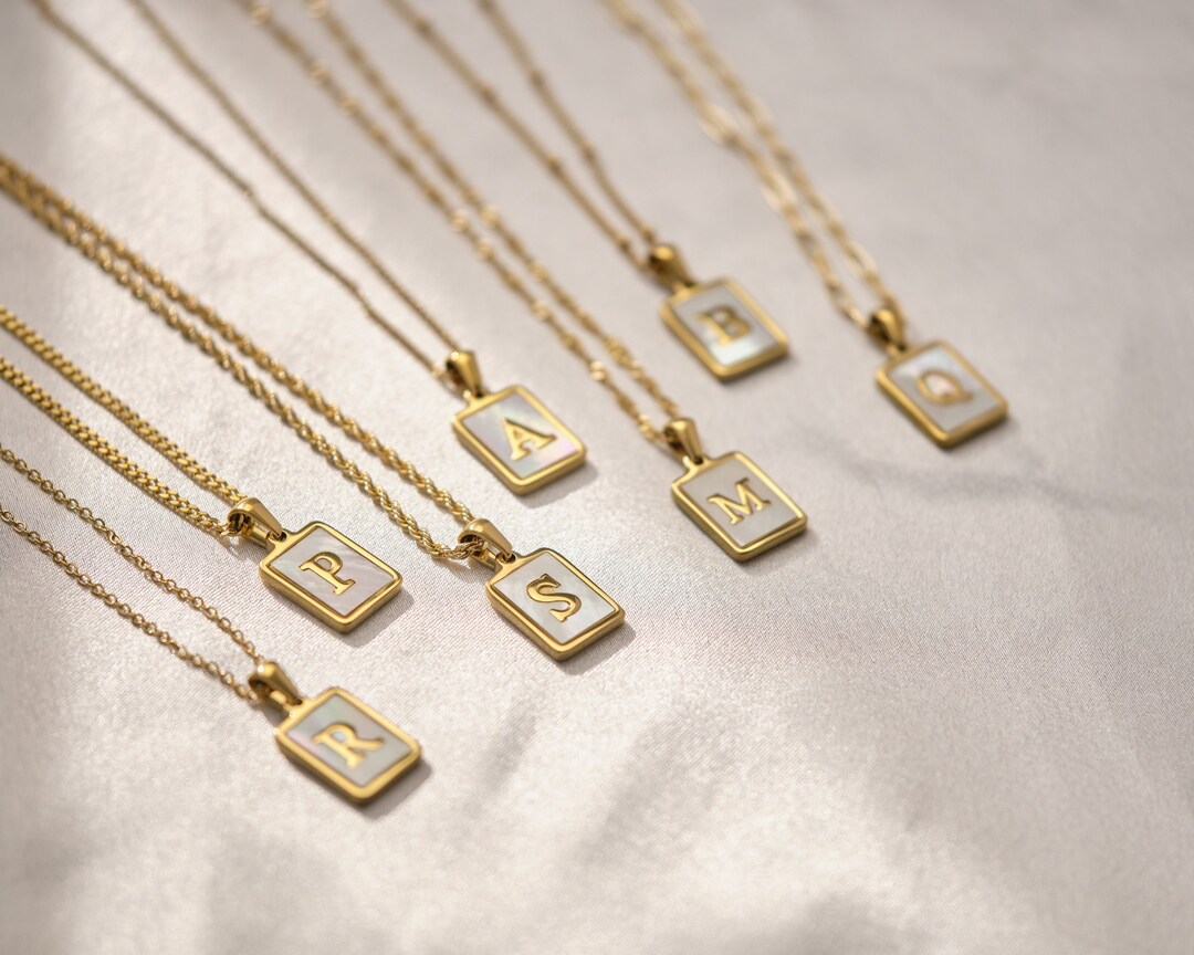 Initial Necklace Letter Necklace Monogram Necklace - Etsy