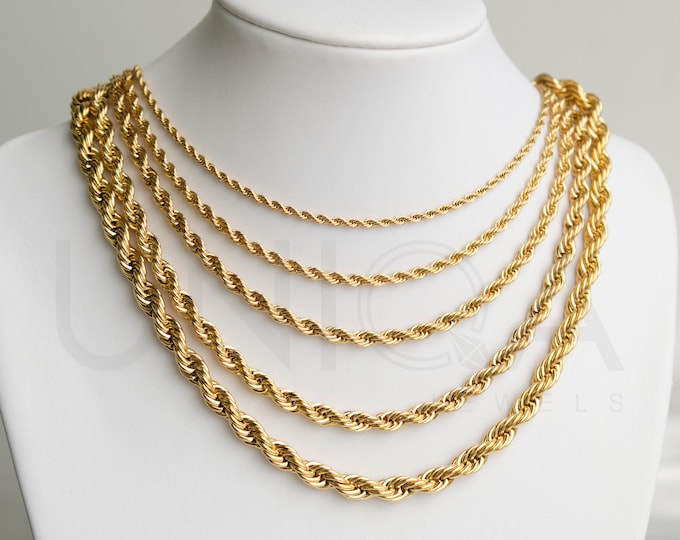 Chunky Rope Necklace 8mm Wide Chain Necklace 18K Chunky Gold Chain - Etsy