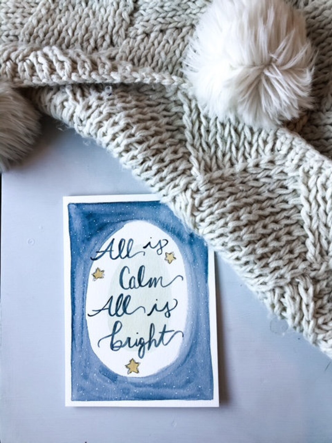 Silent Night Watercolor Cards-set of 5 - Etsy