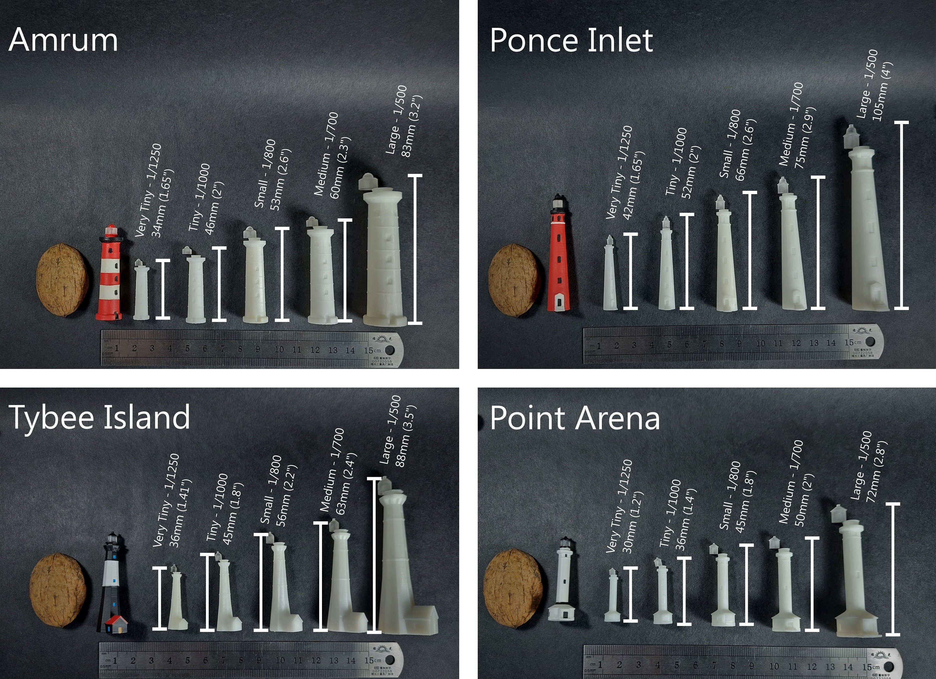 Miniature Lighthouse Models Unpainted to Scale Multiple - Etsy