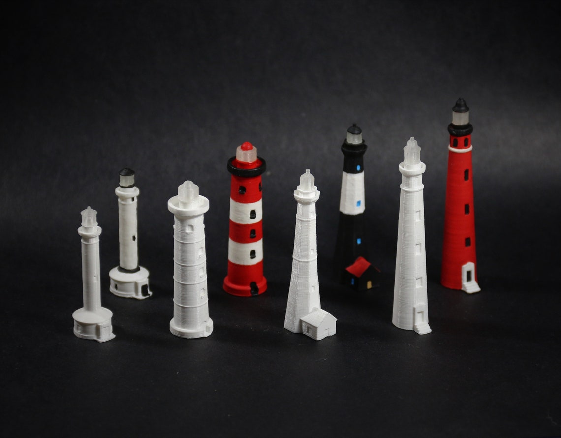 Miniature Lighthouse Models Unpainted to Scale Multiple - Etsy