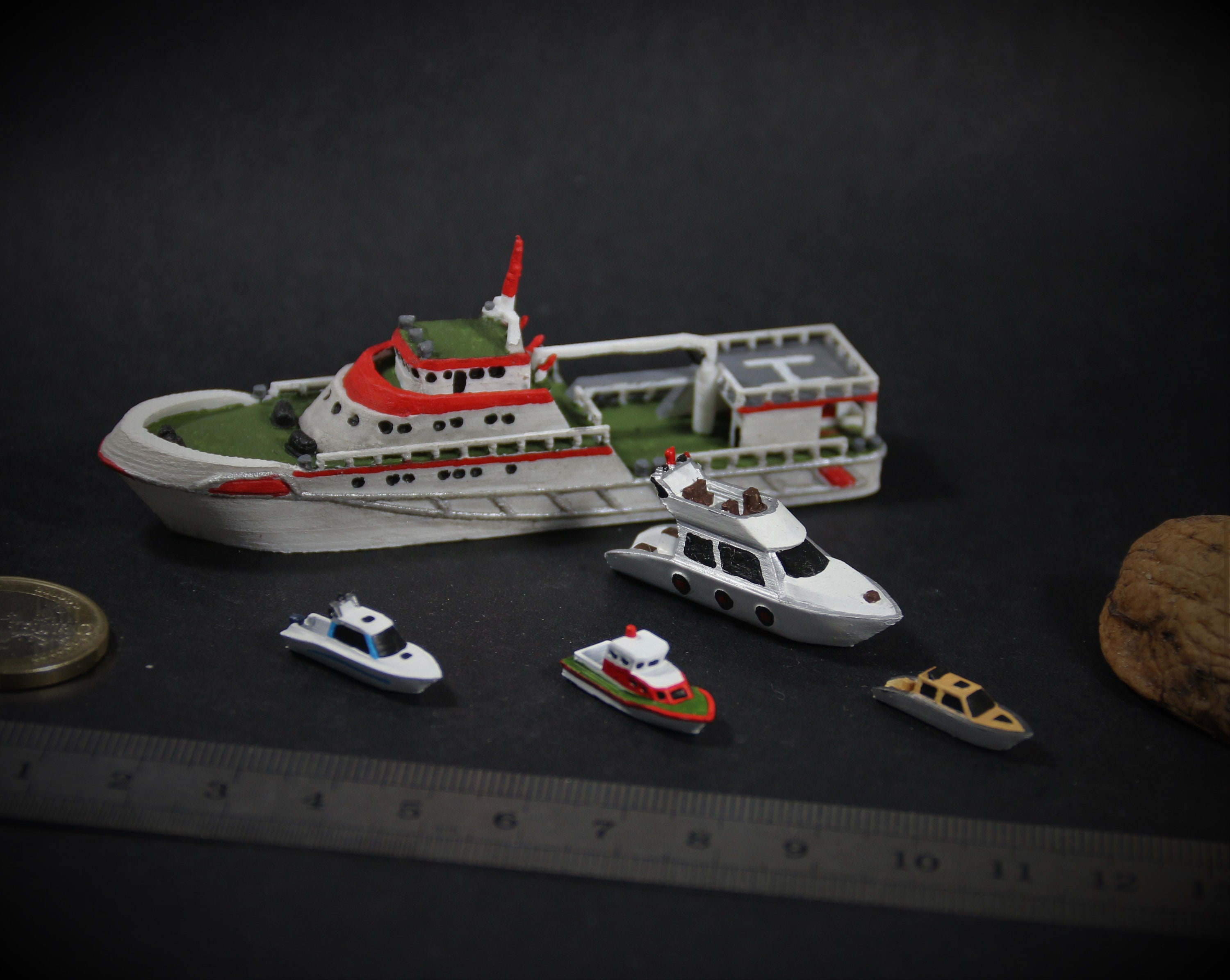 Miniature Ship Models Handpainted Yacht Cruiser Search - Etsy