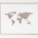 Beige World Map Print Travel Print Travel Decor Wanderlust | Etsy