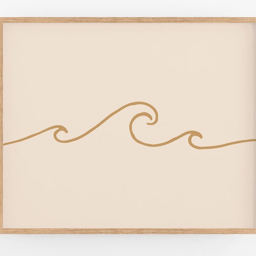Wave Print Fine Line Print Digital Download Minimal - Etsy
