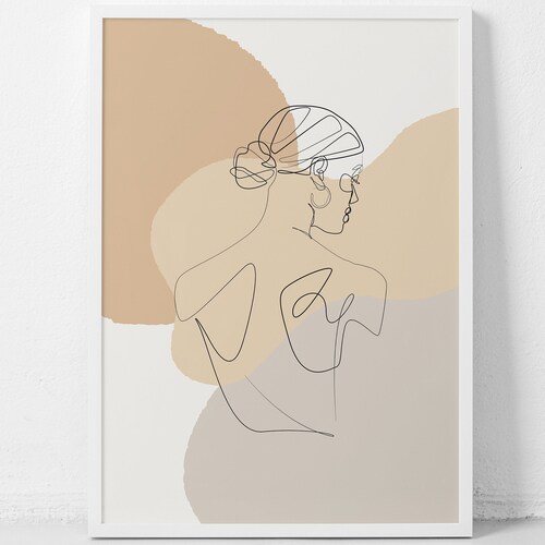 Woman's Body Fine Line Print Neutral Abstract Art Line - Etsy