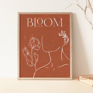 Burnt Orange Fine Line Print Abstract Art Line Drawing - Etsy