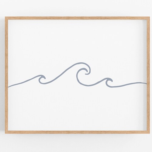 Wave Print Fine Line Print Digital Download Printable Art - Etsy