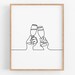 Fine Line Cheers Print Fine Line Drinks Art Cheers Art Bar - Etsy