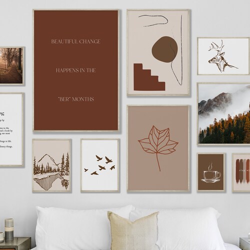 October Wall Art Set Fall Colors Gallery Wall Prints - Etsy
