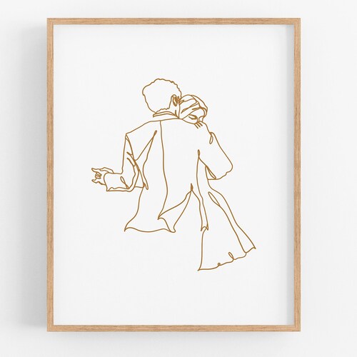 Dancing Couple Print Fine Line Couple Print Love Print - Etsy