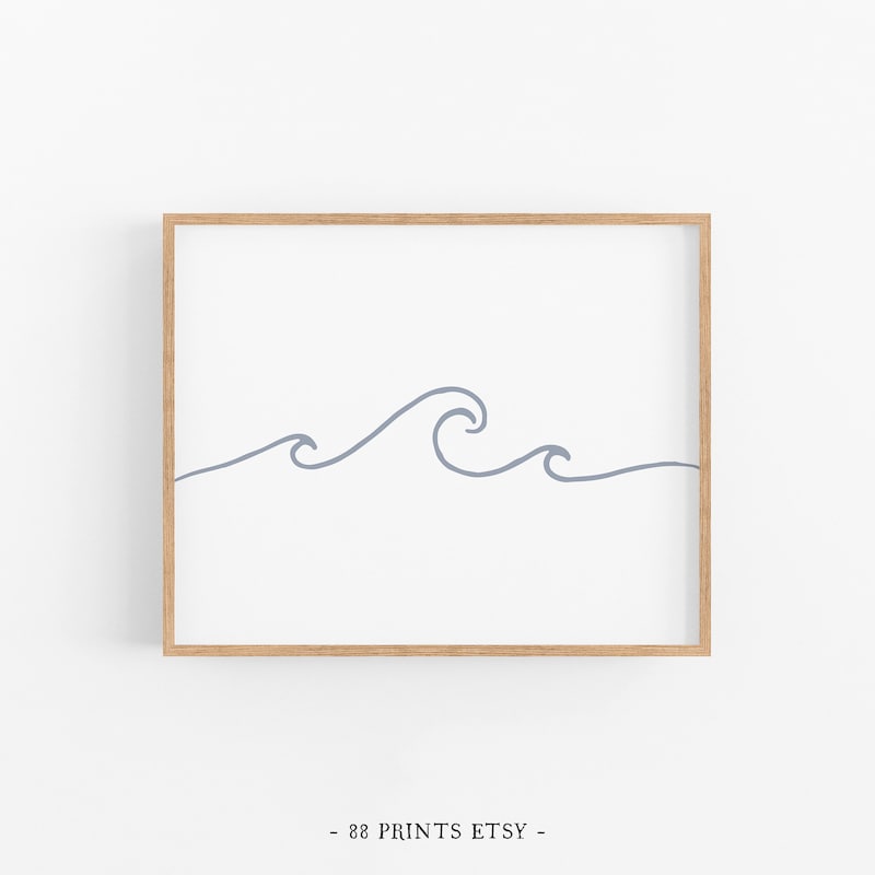 Wave Line Drawing - Etsy