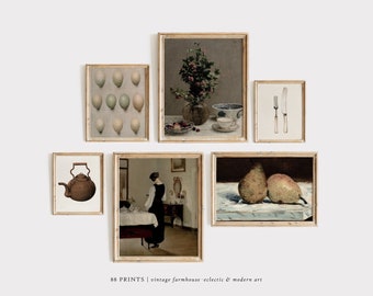 Vintage Kitchen Prints, Set of 9, Printable Kitchen Art, Kitchen Wall ...