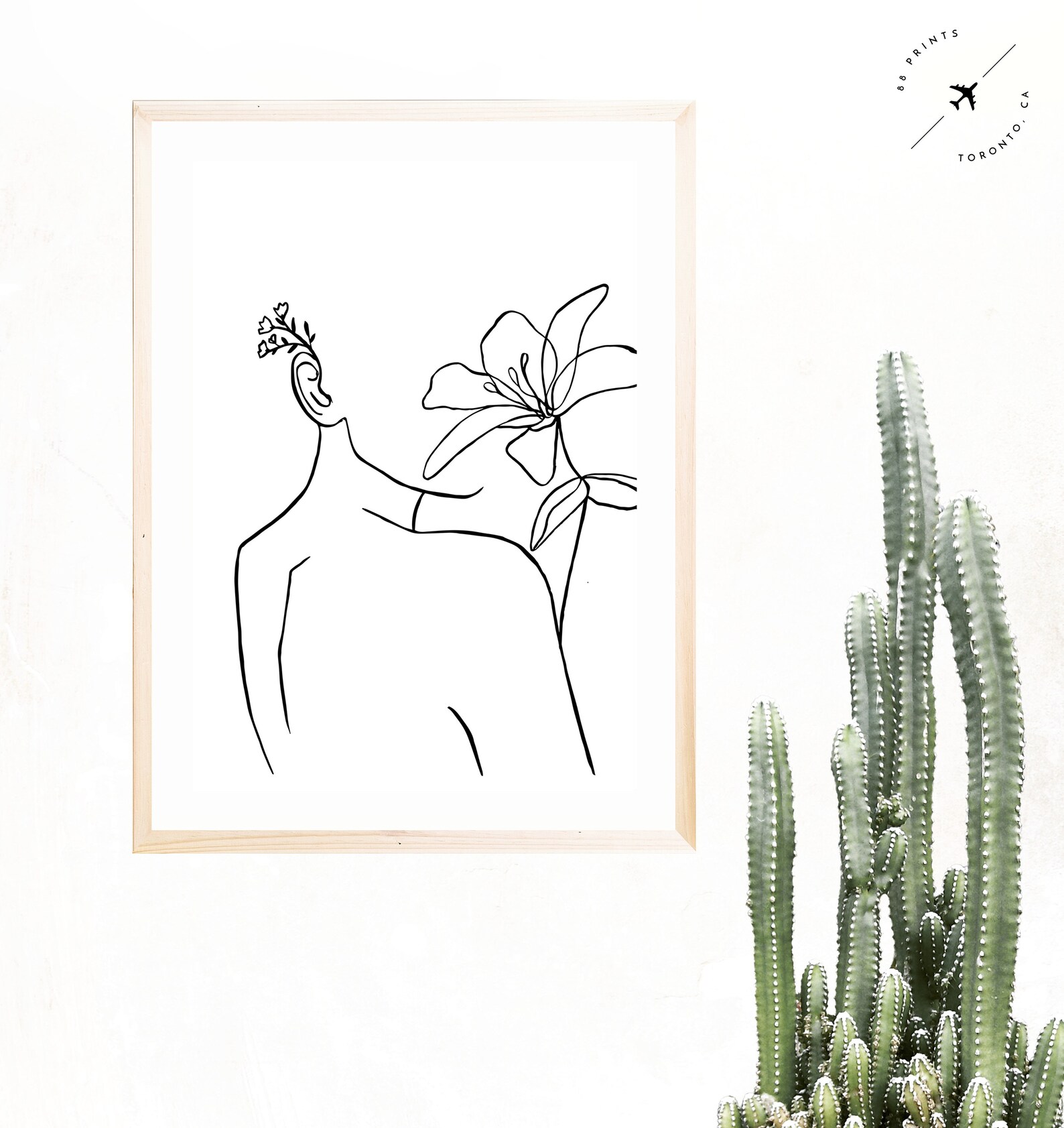 Fine Line Abstract Print Flower Art Abstract Art Minimalist - Etsy