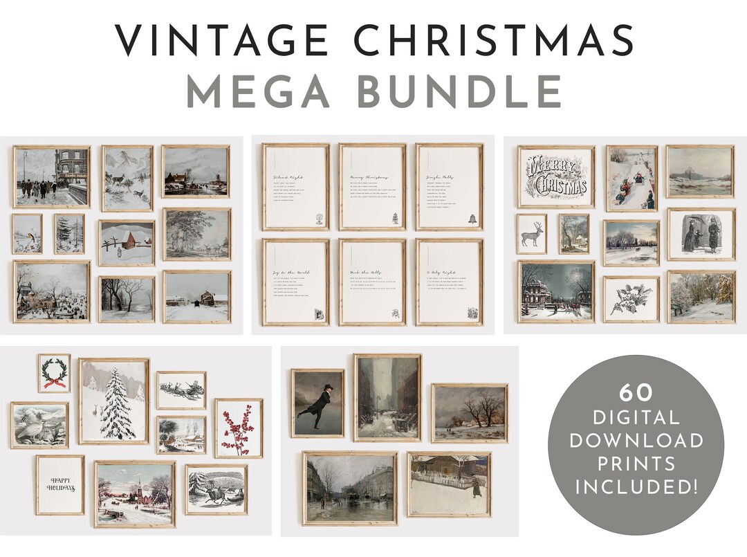 Vintage Christmas MEGA BUNDLE 60 Prints Included, Vintage Christmas ...