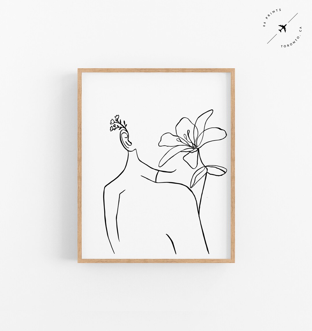 Fine Line Abstract Print, Flower Art, Abstract Art, Minimalist ...