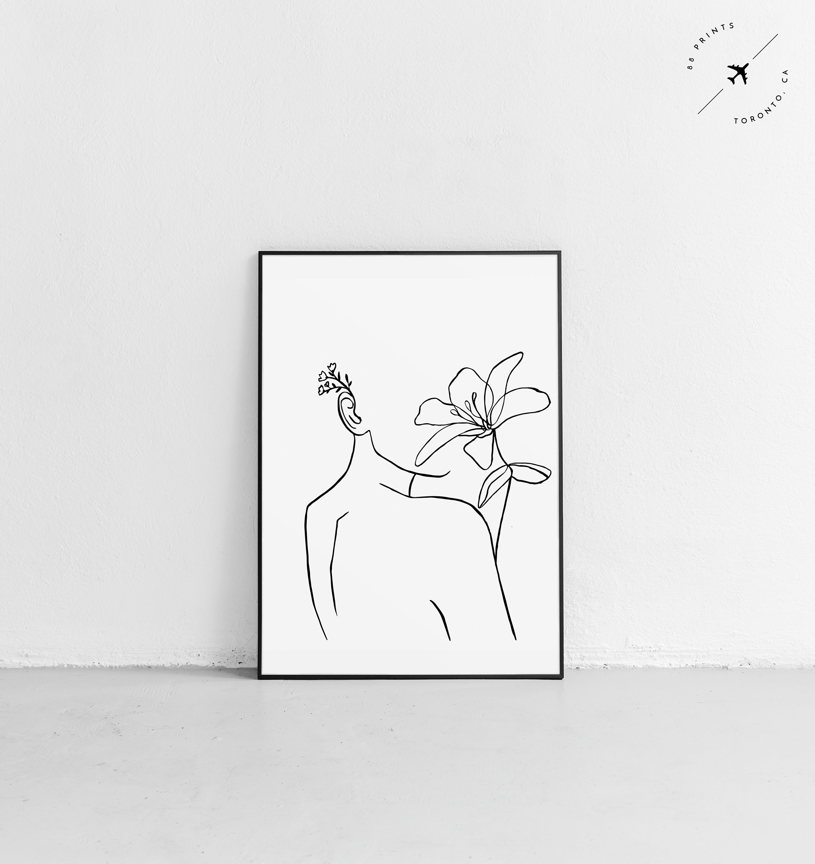 Fine Line Abstract Print Flower Art Abstract Art Minimalist | Etsy