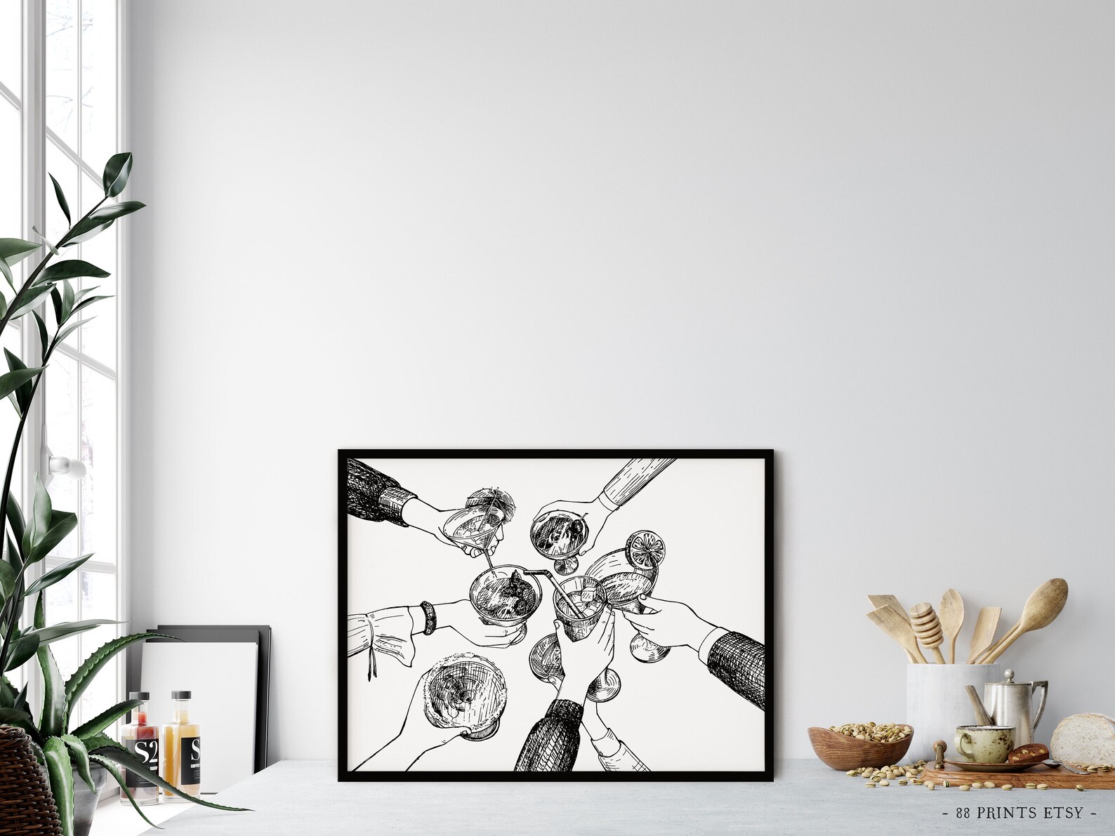 Cheers Print Cheers Art Cheers Sign Bar Cart Wall Decor - Etsy