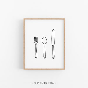 Kitchen Set of 8 Prints + 3 Bonus Prints for Free, Modern Kitchen Decor ...